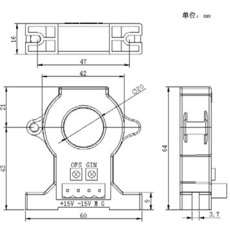 AHKC-EKA split core hall effect current transducer - Buy ac dc hall effect sensor, hall current ...